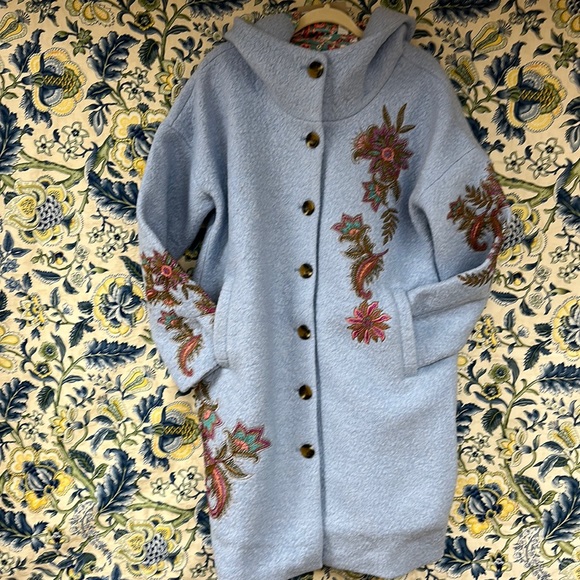 Sundance | Jackets & Coats | Blooming Boucle Embroidered Wool Blend ...